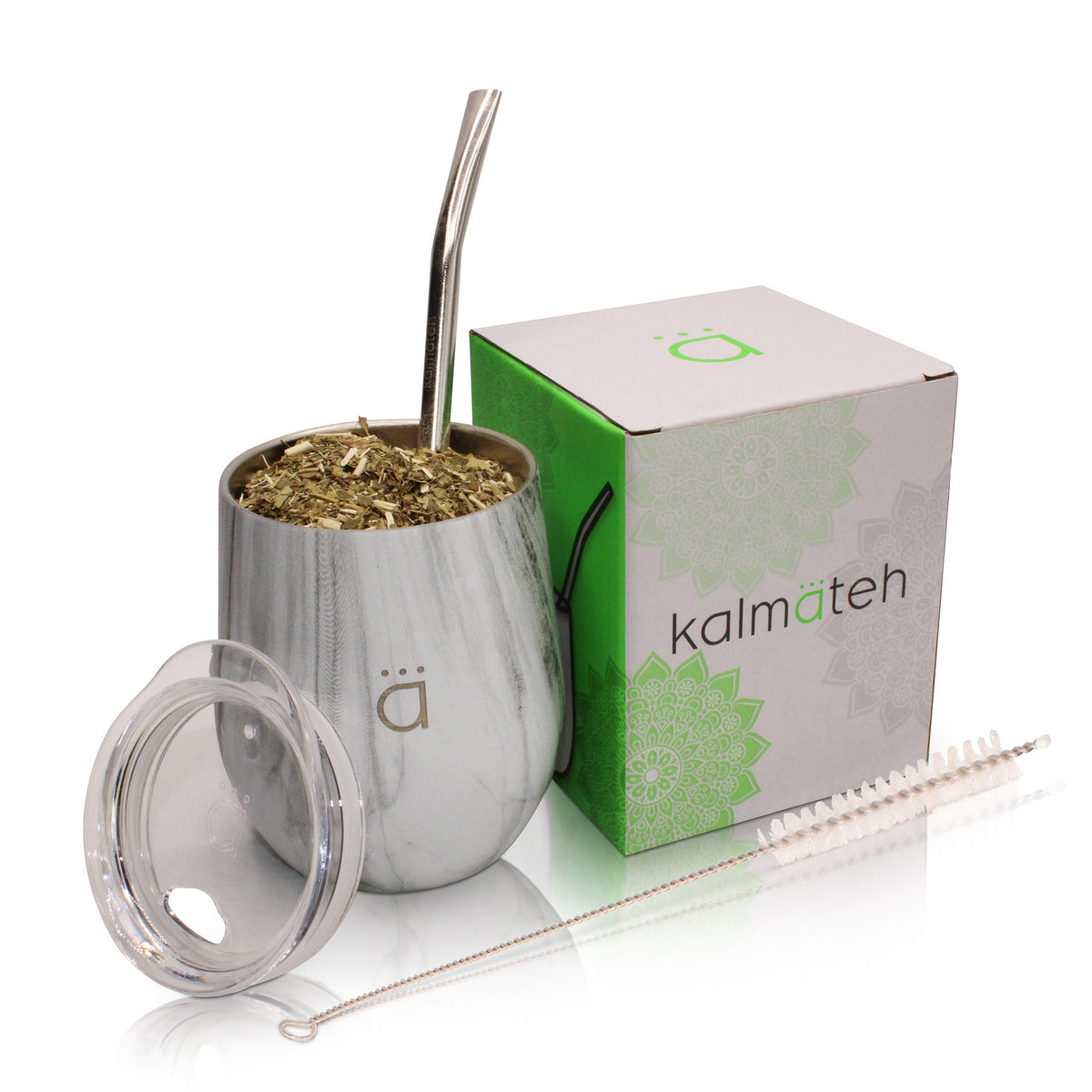 Kalmateh Yerba Mate Kit: Mate Gourd, Bombilla Straw, Insulated Thermos ...